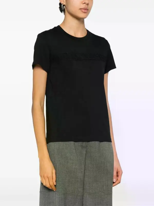 Moncler Logo-embroidered T-shirt - Black