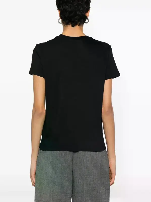 Moncler Logo-embroidered T-shirt - Black