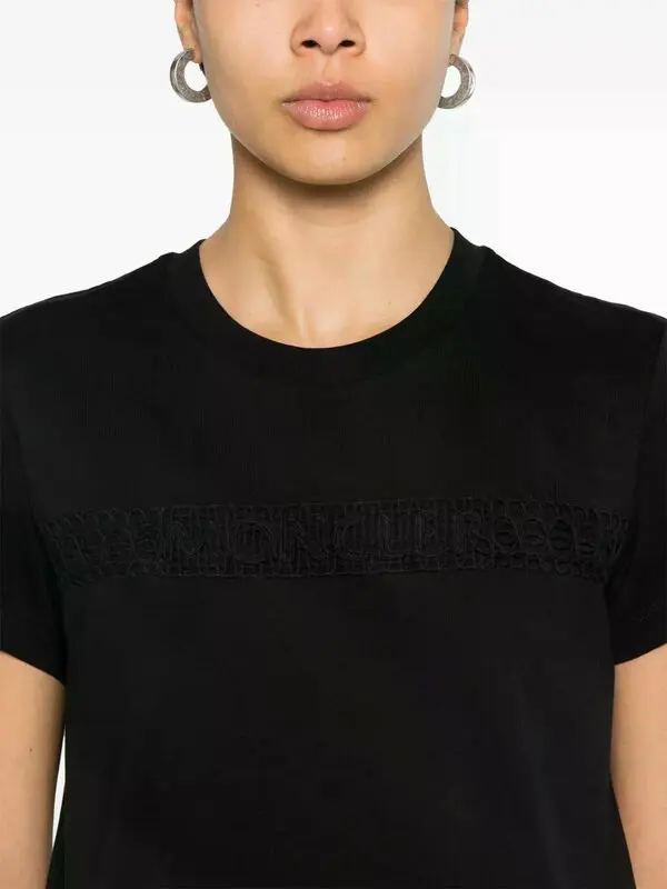 Moncler Logo-embroidered T-shirt - Black