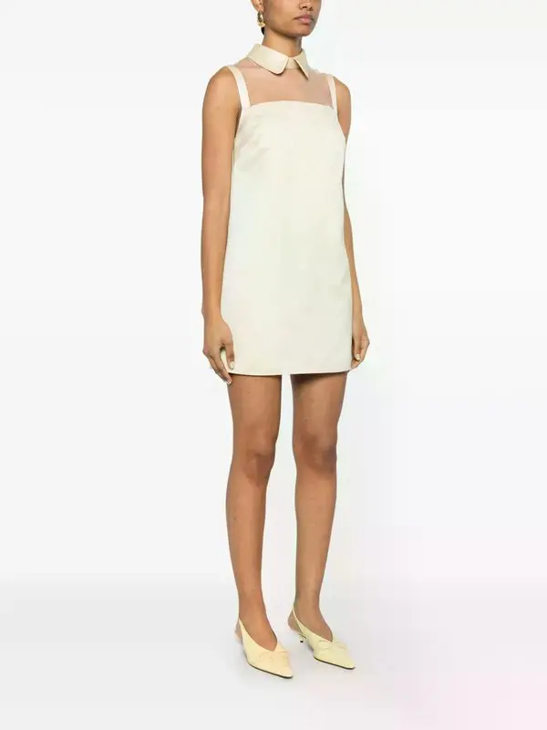 Elisabetta Franchi Rhinestones Satin Mini Dress - Yellow