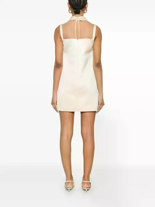 Elisabetta Franchi Rhinestones Satin Mini Dress - Yellow