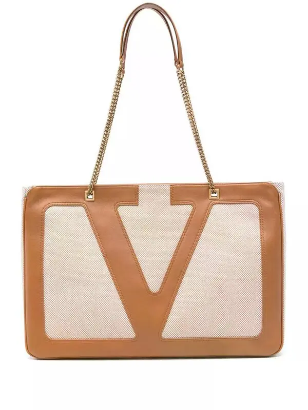 Valentino Garavani Viva Superstar Large Canvas Shopping Bag - Neutrals