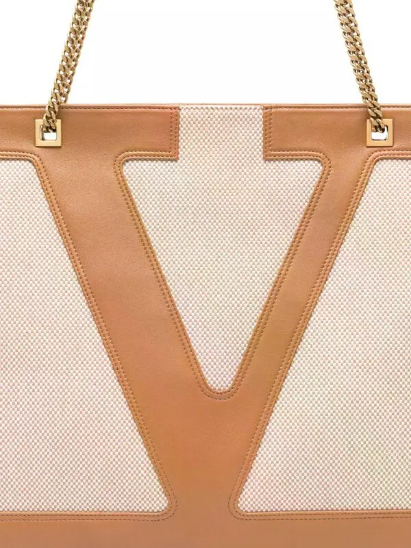 Valentino Garavani Viva Superstar Large Canvas Shopping Bag - Neutrals