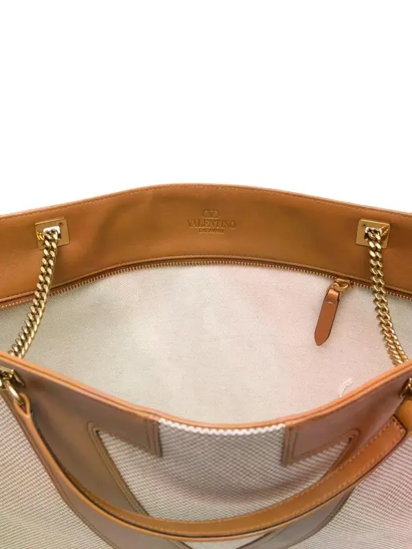 Valentino Garavani Viva Superstar Large Canvas Shopping Bag - Neutrals