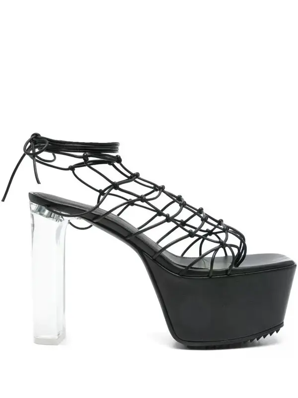 Rick Owens 130mm Web Platform Sandals - Black