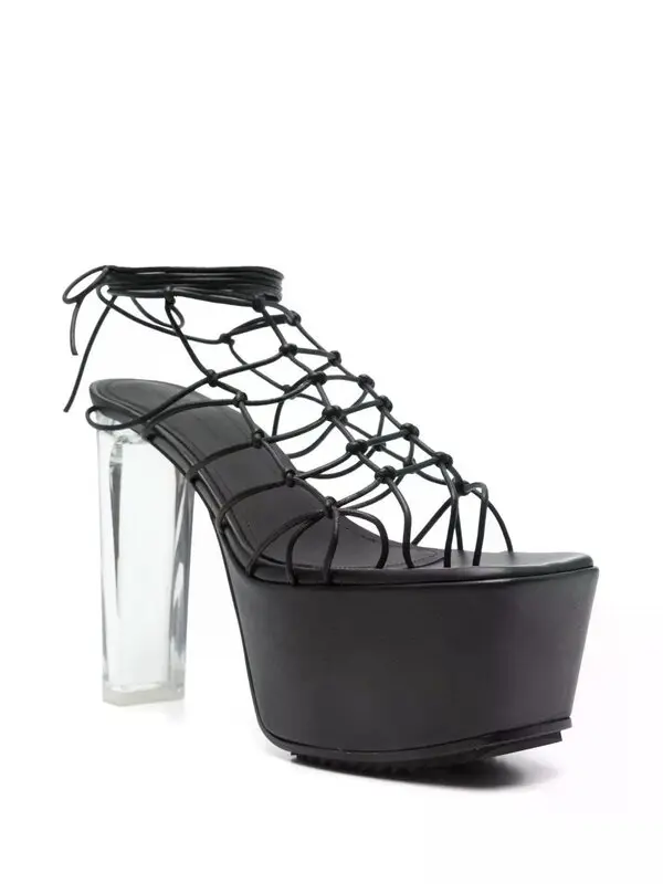 Rick Owens 130mm Web Platform Sandals - Black