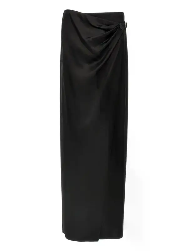 TOM FORD Leather Belted Maxi Skirt - Black
