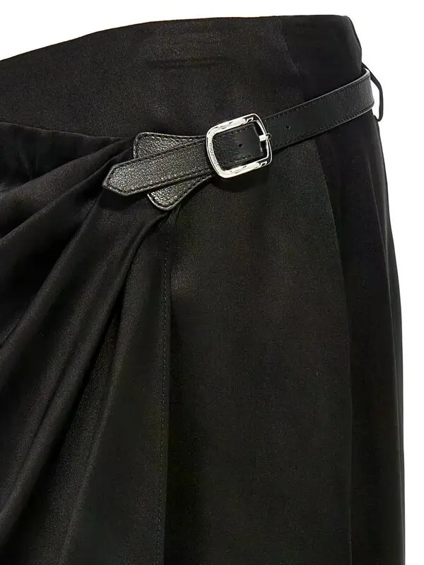 TOM FORD Leather Belted Maxi Skirt - Black