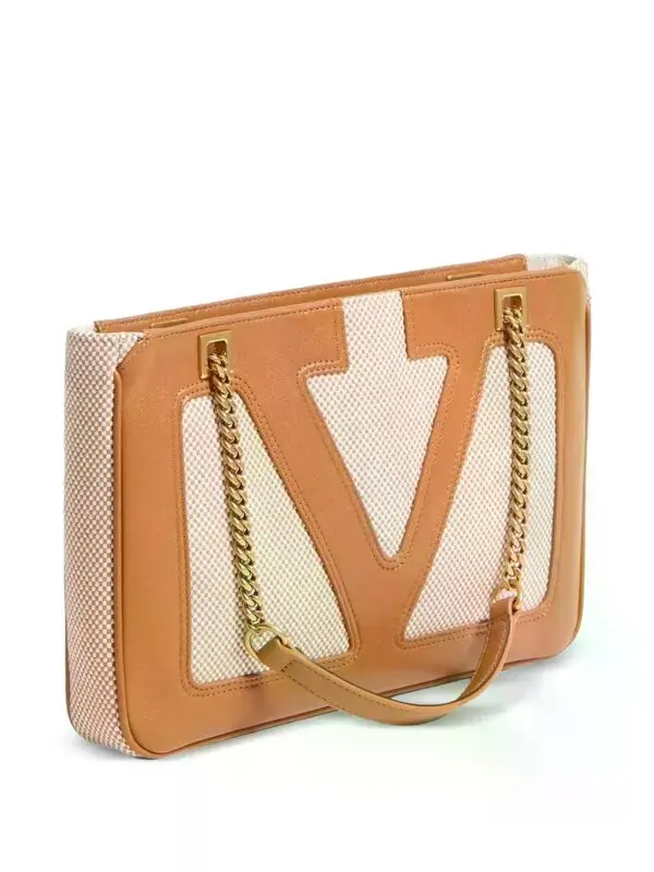 Valentino Garavani Viva Superstar Small Canvas Shopping Bag - Neutrals