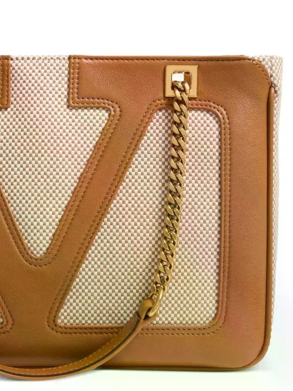 Valentino Garavani Viva Superstar Small Canvas Shopping Bag - Neutrals