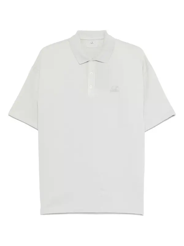 C.P. COMPANY Logo-embroidered Polo Shirt - Blue