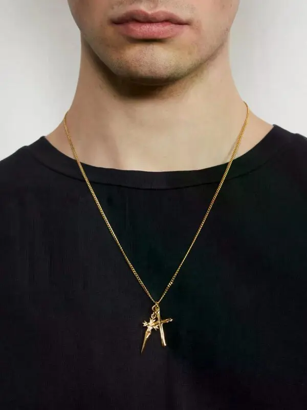 Emanuele Bicocchi Cross And Dagger Pendant Necklace
