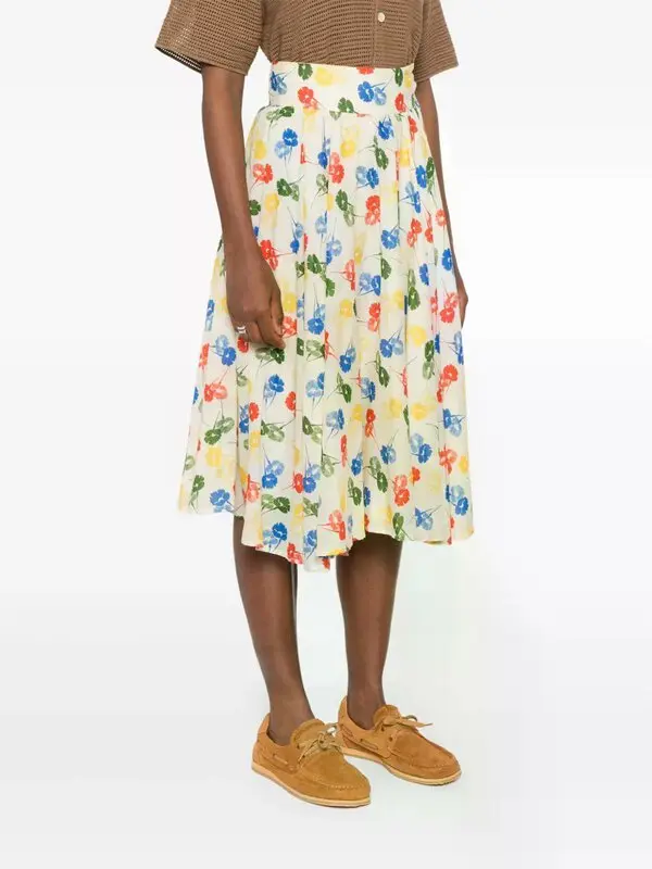 BODE Flower Stamp Midi Dress