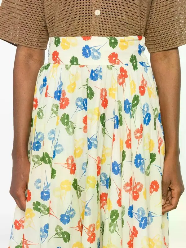 BODE Flower Stamp Midi Dress
