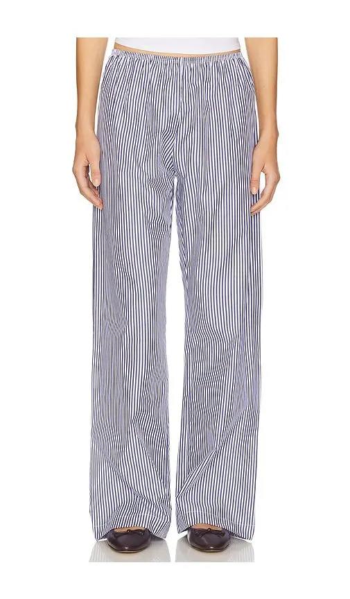 Donni. The Pop Simple Pant - Navy Stripe