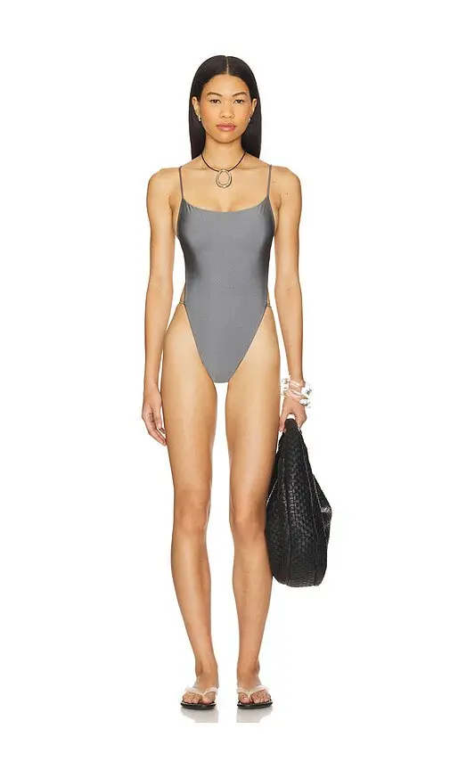INDAH Dna.2 Skimpy Solid String Back One Piece Swimsuit