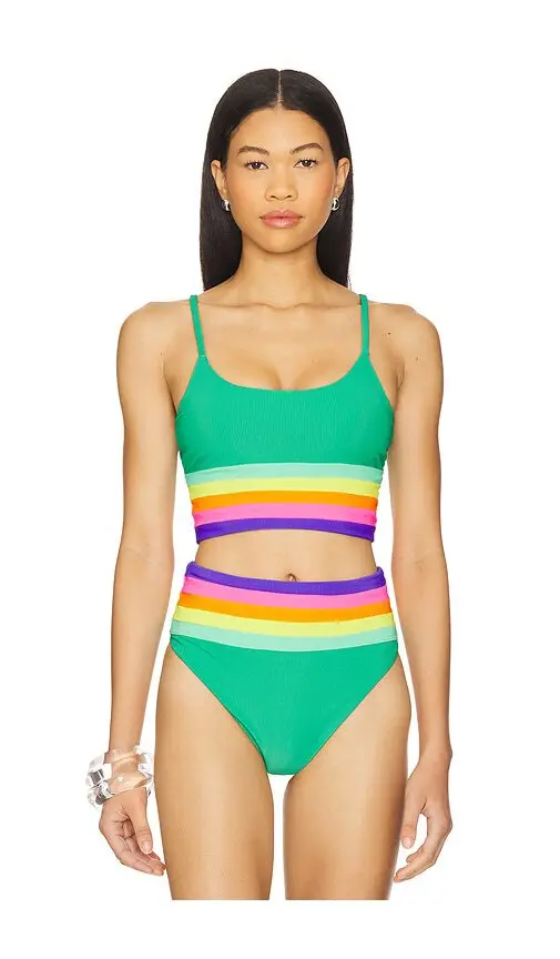 Beach Riot Mae Bikini Top - Technicolor Colorblock
