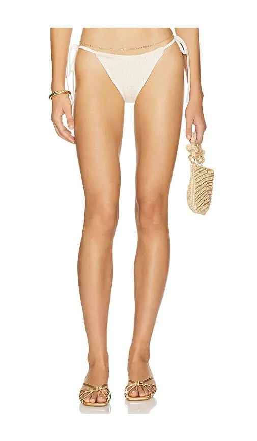 ASTA RESORT Mia Bikini Bottom - Ivory Sequin
