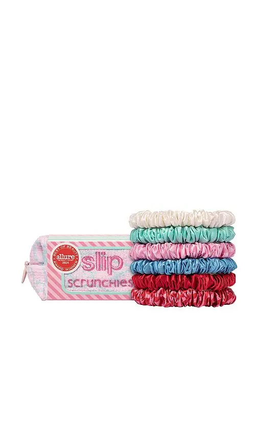 Slip Pouch & Skinny Scrunchies Set Of 6 - High Tide