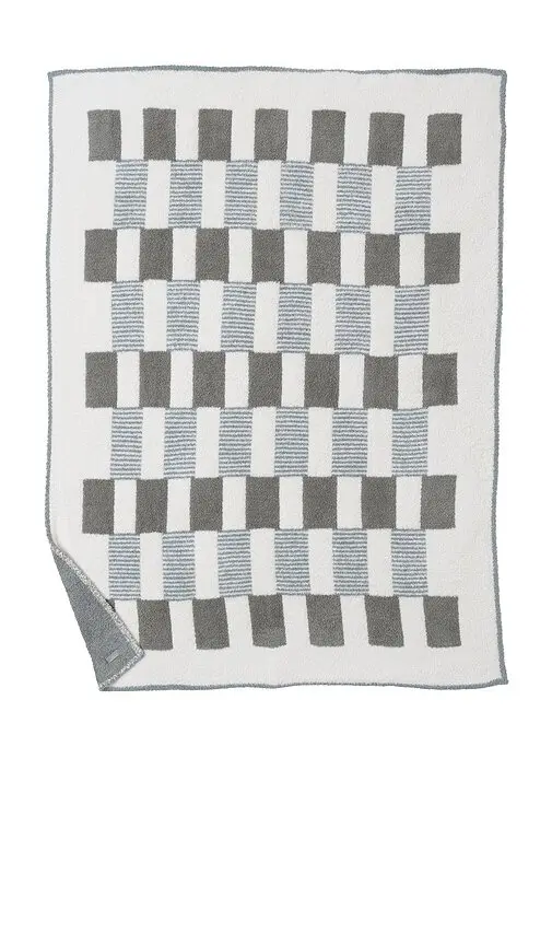 Barefoot Dreams Cozychic Tile Check Throw In Ivory