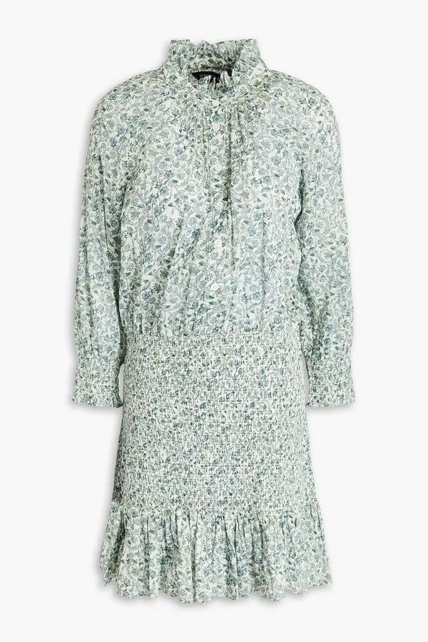 Veronica Beard Corsica Floral-Print Mini Dress In Sage Green - 70% Off |  Editorialist