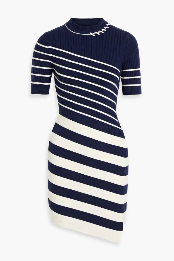 Simkhai Noah Striped Ribbed Woolblend Mini Dress