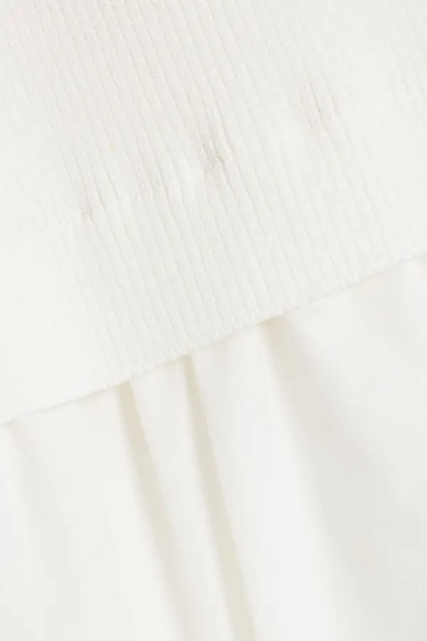 Simkhai Silas Ribbed-knit And Cotton-poplin Mini Dress