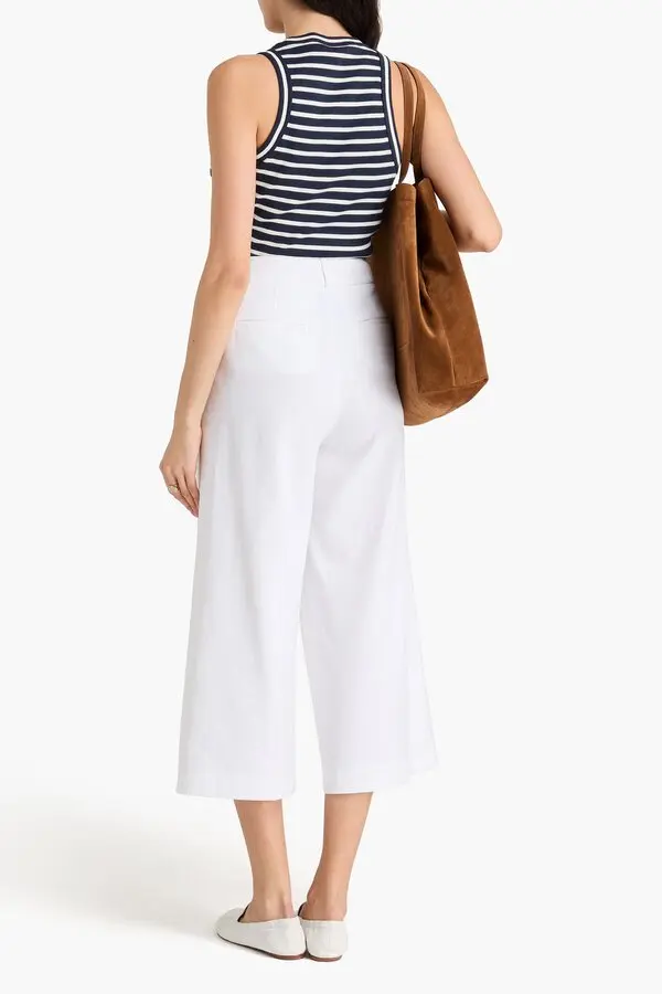 Veronica Beard Jordyn Striped Stretch Pima Cotton Jersey Tank