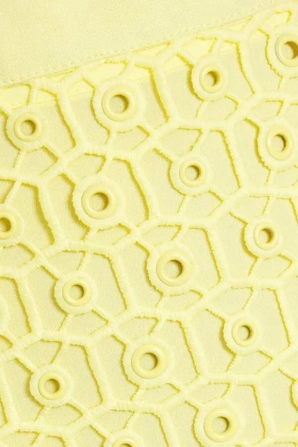 Simkhai Karolina Eyelet-embellished Lace Midi Skirt - Yellow
