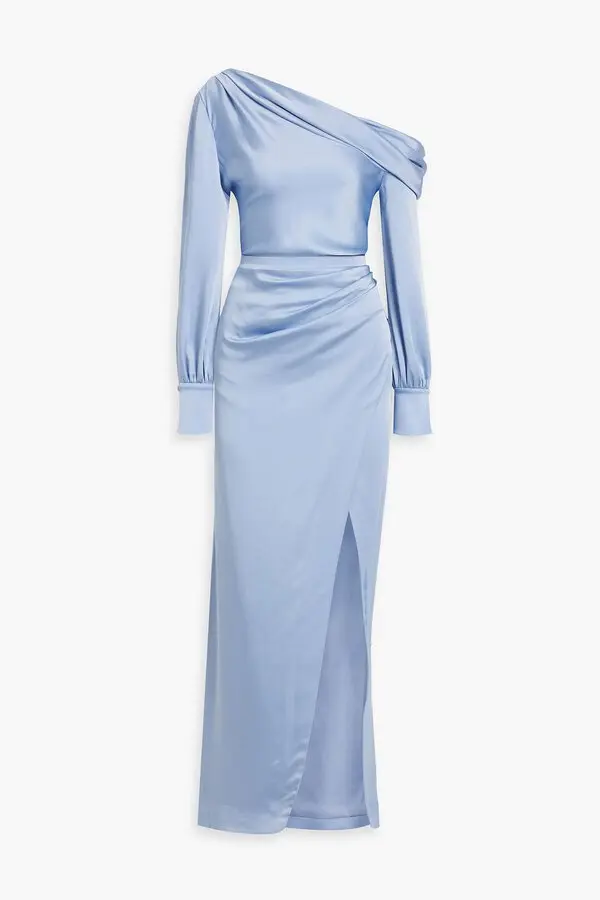 Simkhai Cam One-shoulder Satin-crepe Maxi Dress