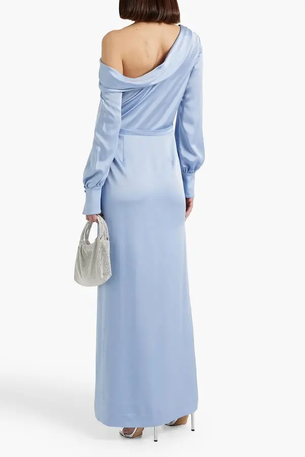Simkhai Cam One-shoulder Satin-crepe Maxi Dress
