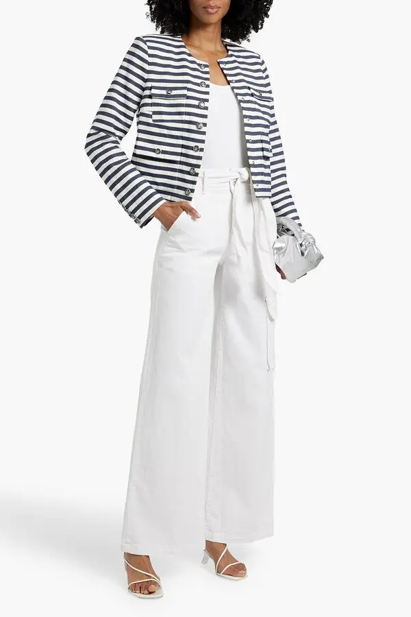 Veronica Beard Isa Striped Woven Jacket