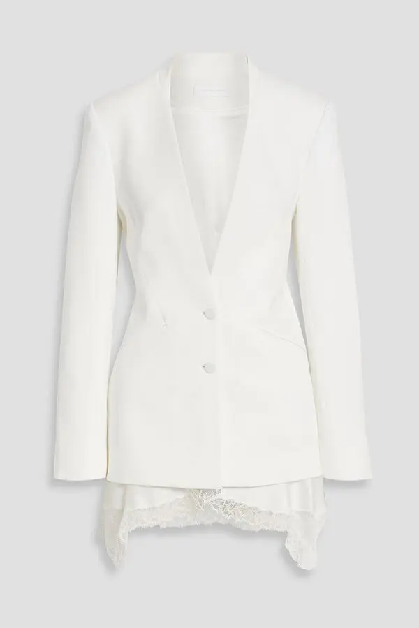 Simkhai Lace-trimmed Crepe Blazer - White