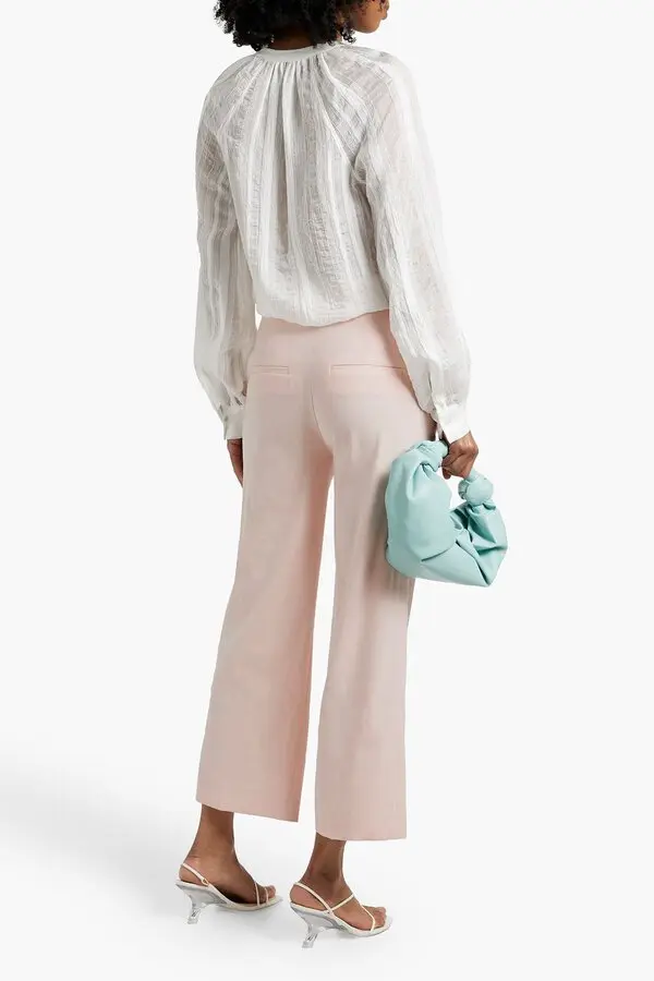 Veronica Beard Brixton Linen-blend Wide-leg Pants - Pastel Pink