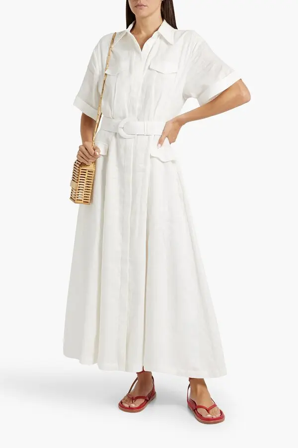 knee length dresses for ladies Linen Lily Embroidery Maxi Dress main image 1