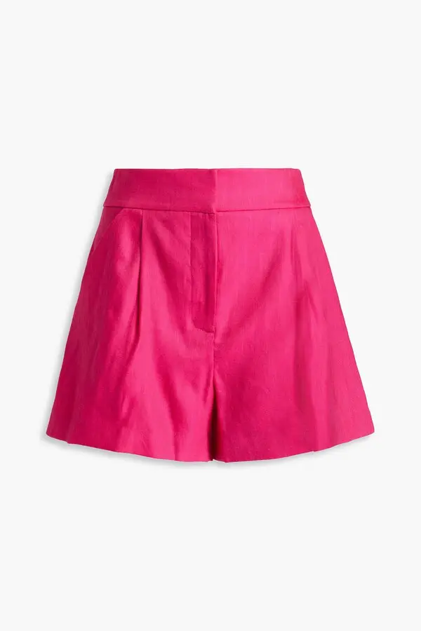 Veronica Beard Velia Pleated Cotton-blend Shorts