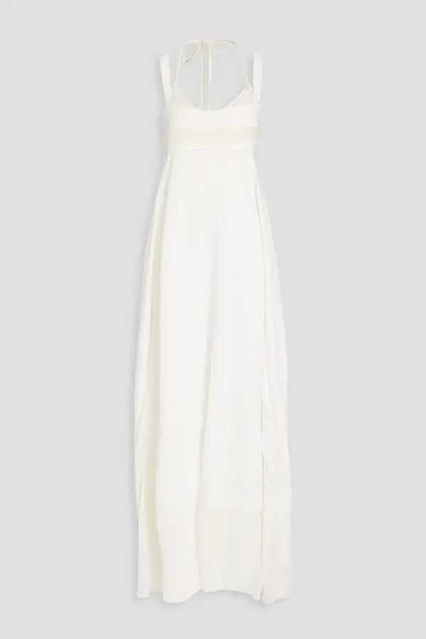 Simkhai Darina Tulle And Satin-trimmed Jersey Gown - Ivory