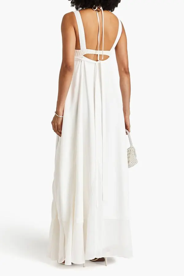 Simkhai Darina Tulle And Satin-trimmed Jersey Gown