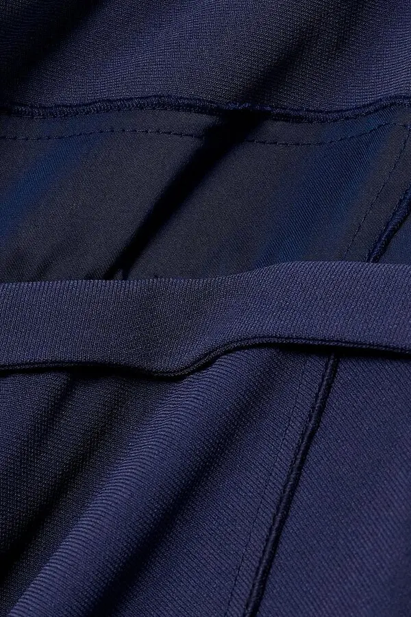 Simkhai Darina Tulle And Satin-trimmed Jersey Gown - Navy