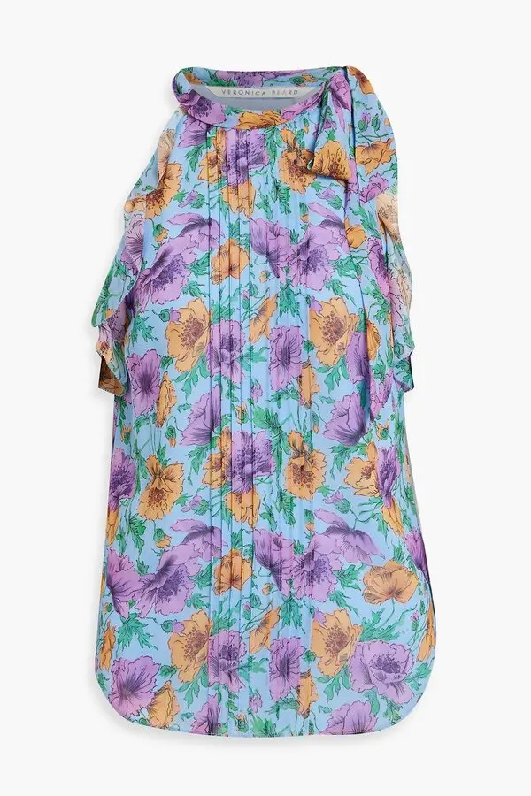 Veronica Beard Dali Floral-print Silk-chiffon Top