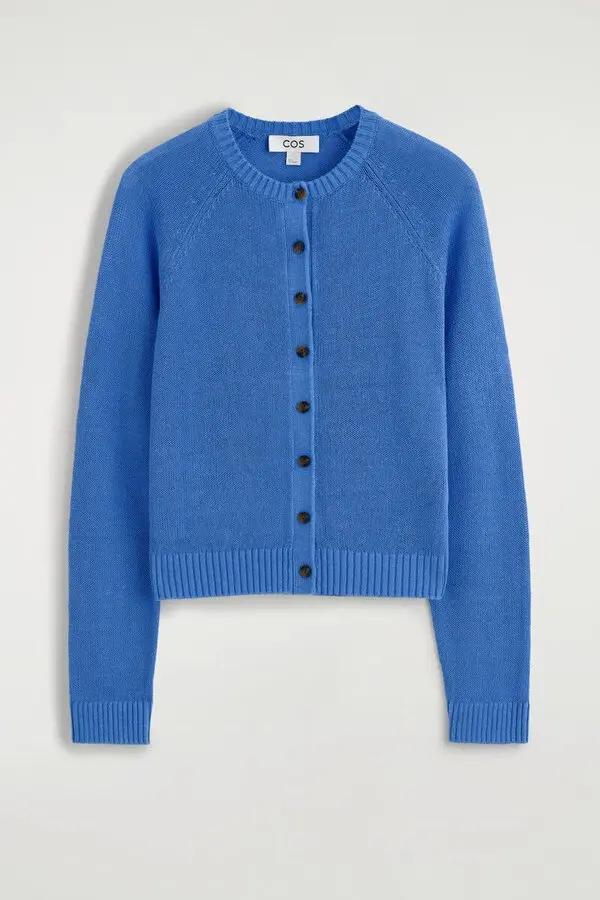 Cos Knitted Linen Cardigan - Blue
