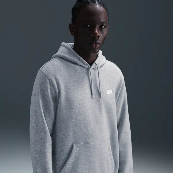Nike Club Pullover Fleece Hoodie - Grey
