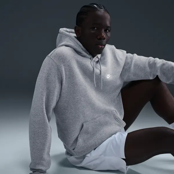 Nike Club Pullover Fleece Hoodie - Grey