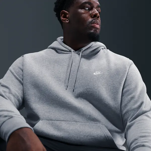 Nike Club Pullover Fleece Hoodie - Grey