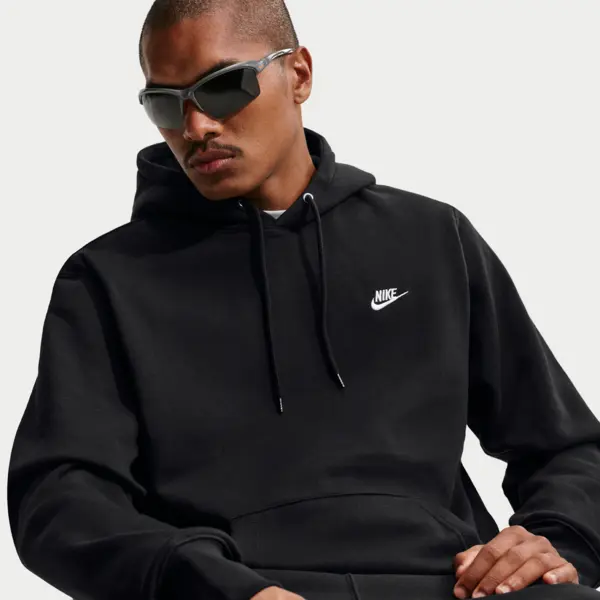 Nike Club Pullover Fleece Hoodie - Black