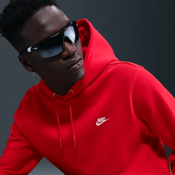 Nike Club Pullover Fleece Hoodie - Red