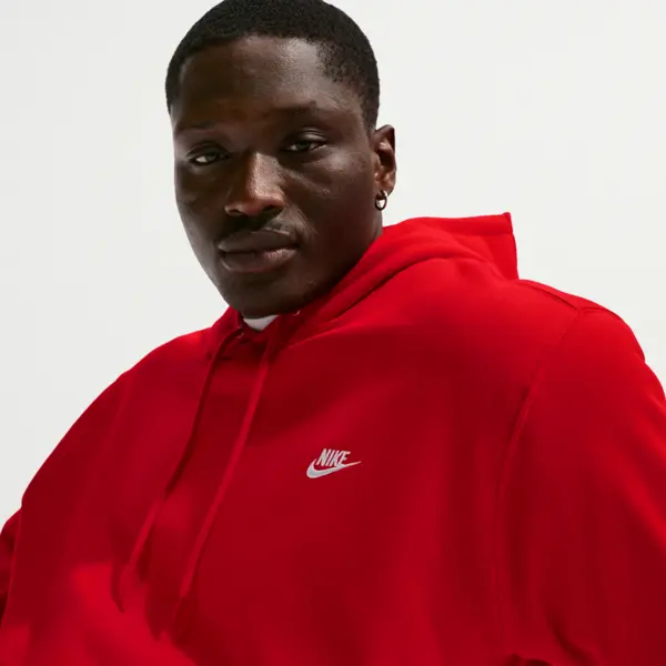 Nike Club Pullover Fleece Hoodie - Red