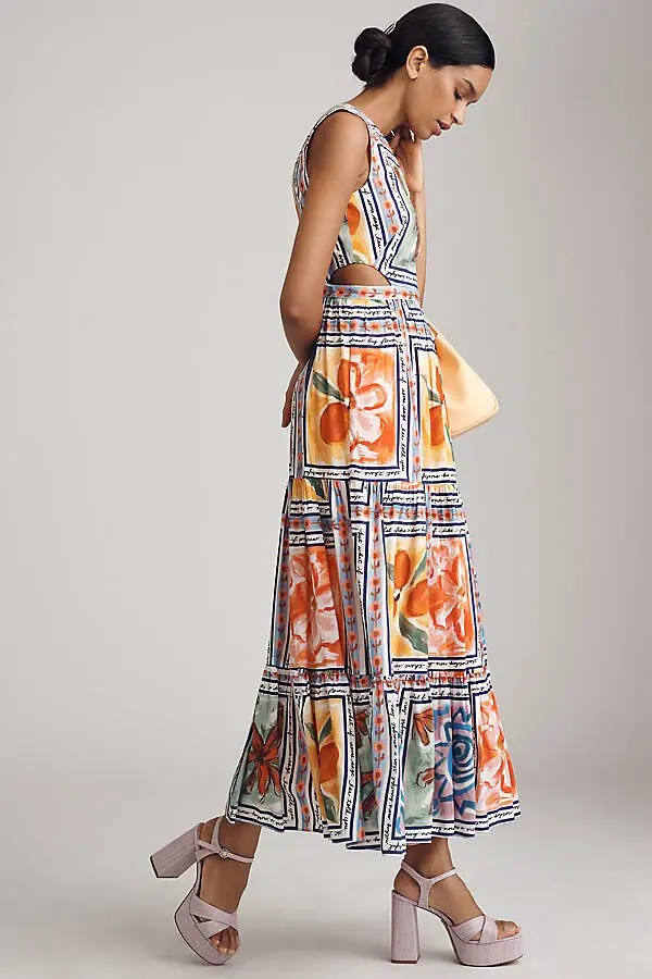 maxi bodice dress Shona Joy - La Lune Strapless Ruched Bodice Maxi Dress - Lemon