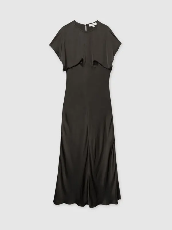 REISS Kora Satin Midi Dress