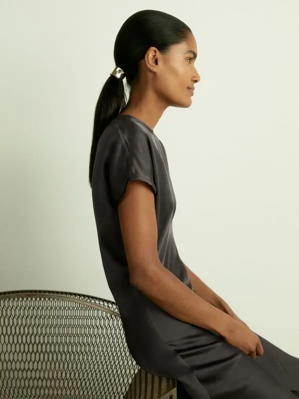 REISS Kora Satin Midi Dress